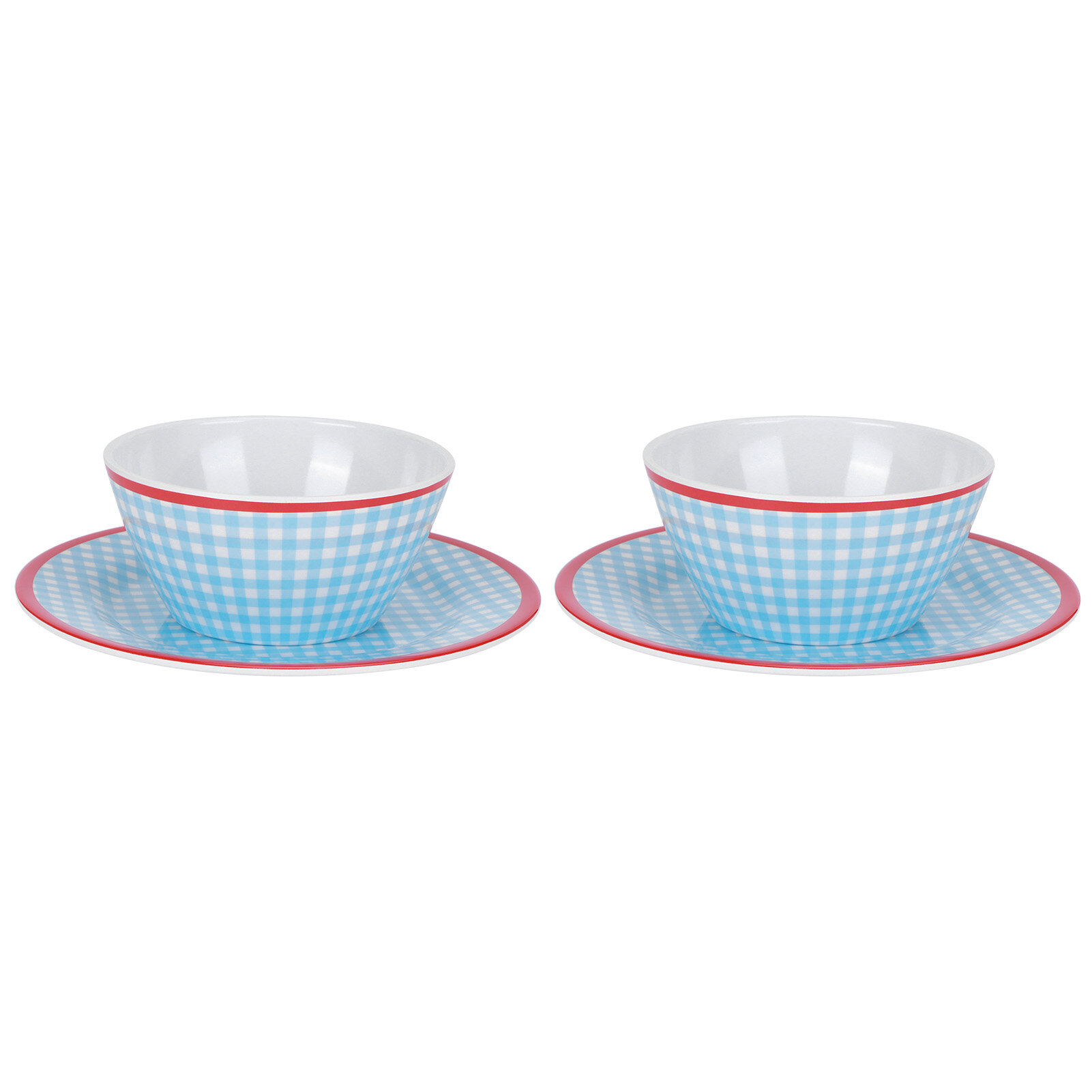 4pcs/Set Salat Mowl Band Светло -голубая сетка имитация фарфоровая закусочная посуда