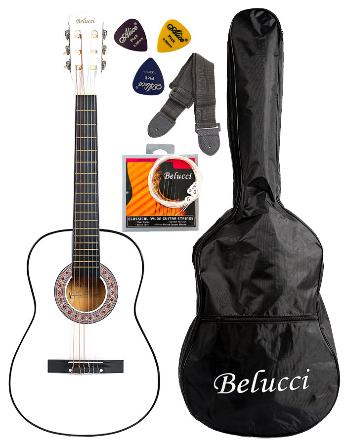 Классическая гитара 3/4 Belucci BC3605 WH (Комплект)