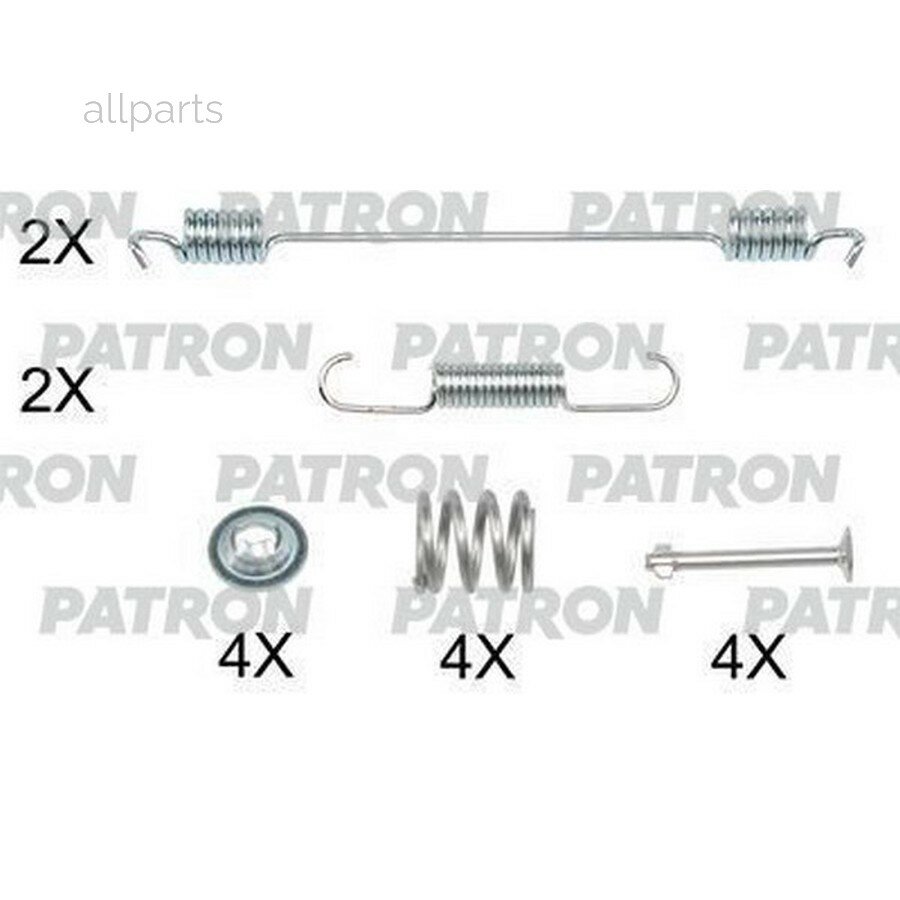 PATRON PSRK0242 Комплект монтажный тормозных колодок барабанных SMART: FORTWO CABRIO 07-, FORTWO купе 07-