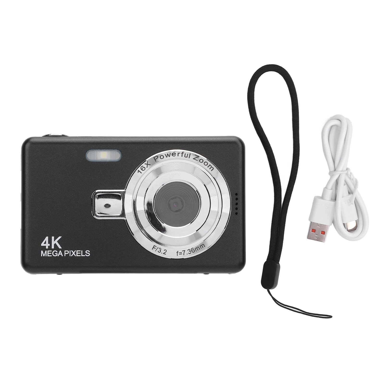 Цифровая камера 2,4 дюйма, стабилизация изображения, 16-кратный зум, фото 50 МП, видео 4K, подсветка. Идеально подходит для начинающих. Рождественский подарок. Карта памяти не требуется.