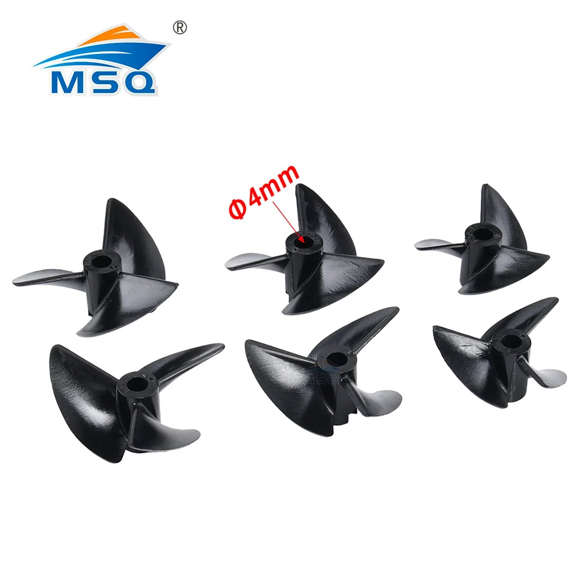 Пропеллер для лодки MSQ, 4 мм, 3 лопасти, D45mm left
