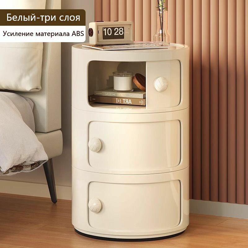 Тумба-столик "IKEA", с ящиками, ABS-пластик, 32х32 см, белая