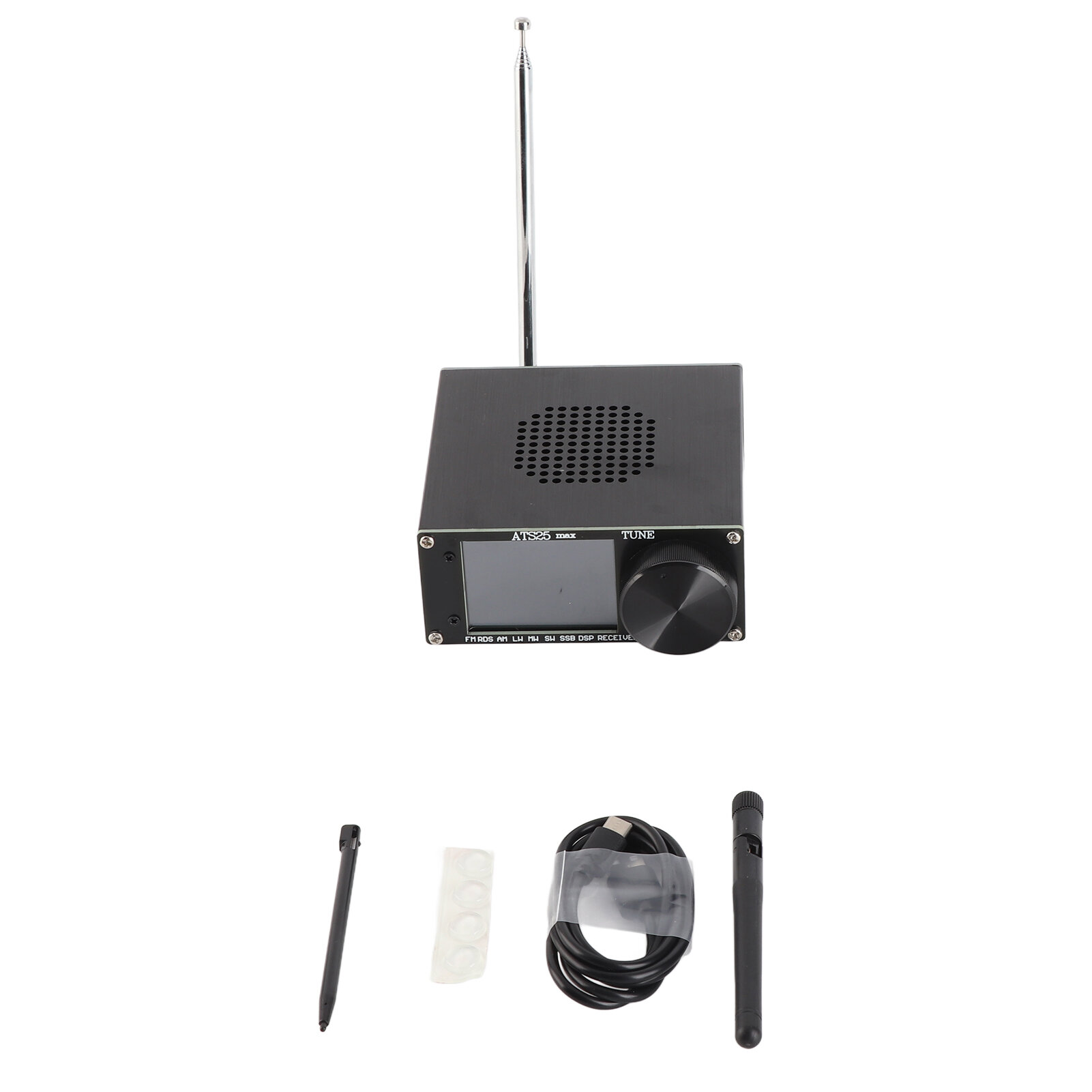 Вседиапазонный радиоприемник DSP FM LW (MW SW) SSB 2.4-дюймовый сенсорный экран Поиск HAM Корпус из алюминиевого сплава ATS-25 Si4732