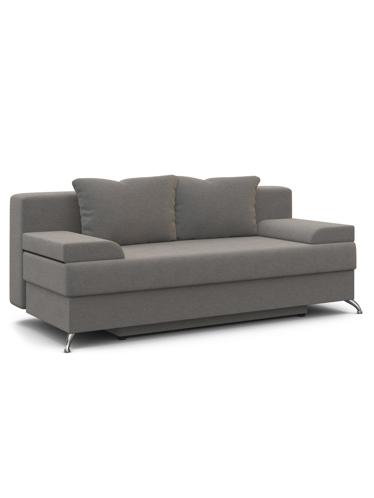 Диван-кровать Лайт 130х190 см, прямой, раскладной еврокнижка, велюр серый