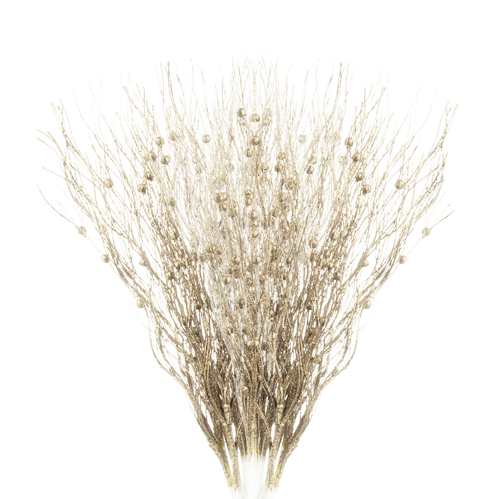 16pcs Christmas tree decorations diy handmade glitter cuttings multicolor gold pink berry simulation ornaments (champagne gold)