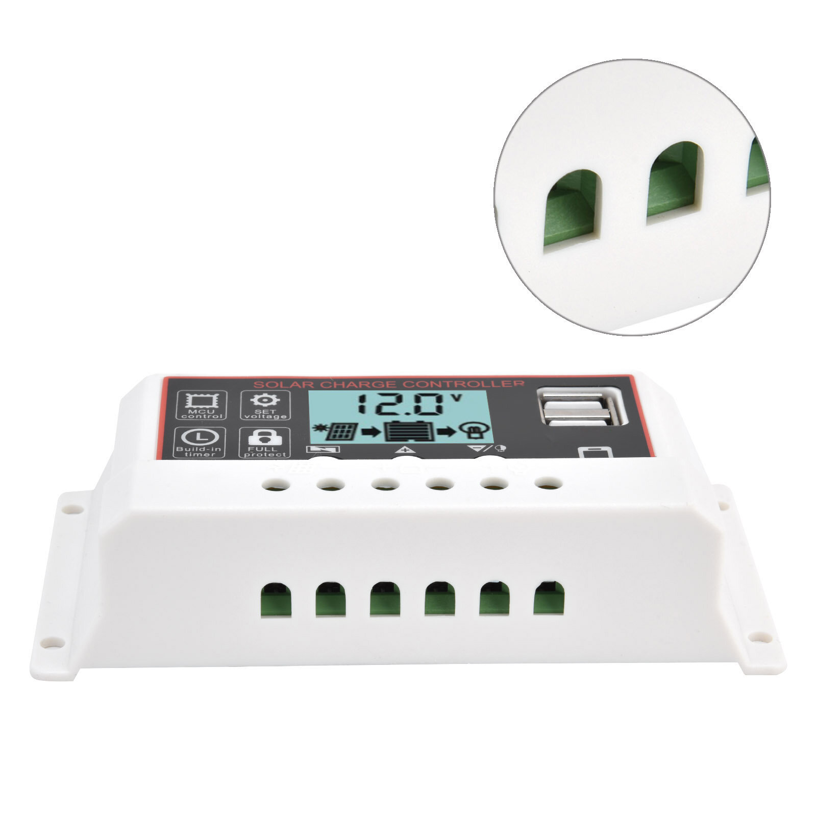 Контроллер солнечной панели Smart Dual USB Аккумулятор ШИМ Устройство контроля заряда и разряда 12 В/24 В 10 А