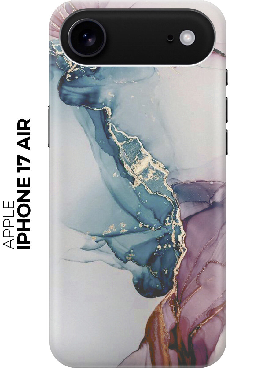 Силиконовый чехол на Apple iPhone 17 Air с принтом "Сине-розовый мрамор"