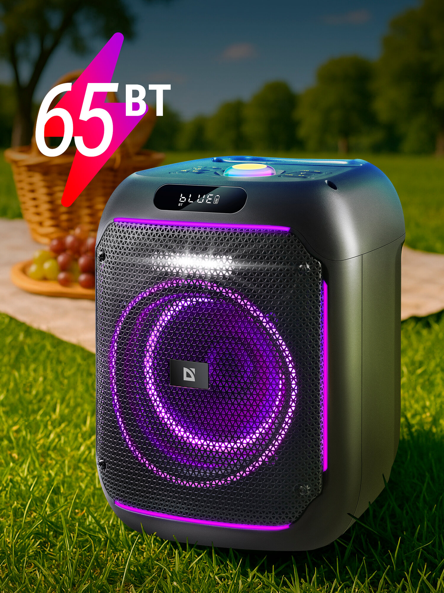 Колонка блютуз беспроводная большая Defender BOOMER 65, 65 Вт, bluetooth, FM, USB, AUX, Type-C