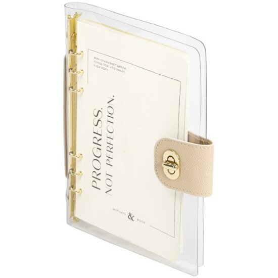 Блокнот А5 180x235мм Brauberg Fabulous гибкий на кольцах застёжка 80л бежевый 116194 (116194СН)