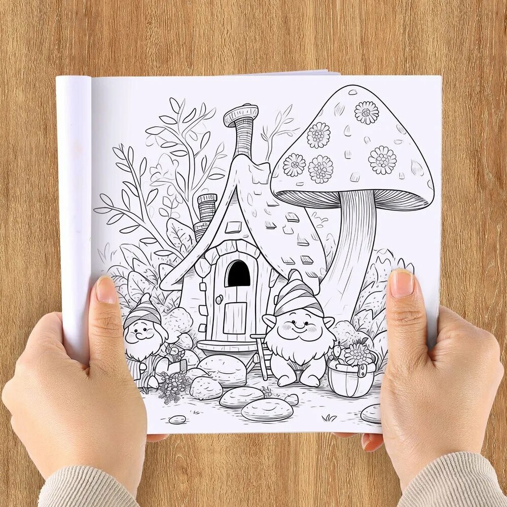 Книжка-раскраска в стиле гномов, Альбом для рисования Гном, высокое качество Книга каракулей 20 см*20 см, подходит для раскрашивания как взрослыми, так и детьми