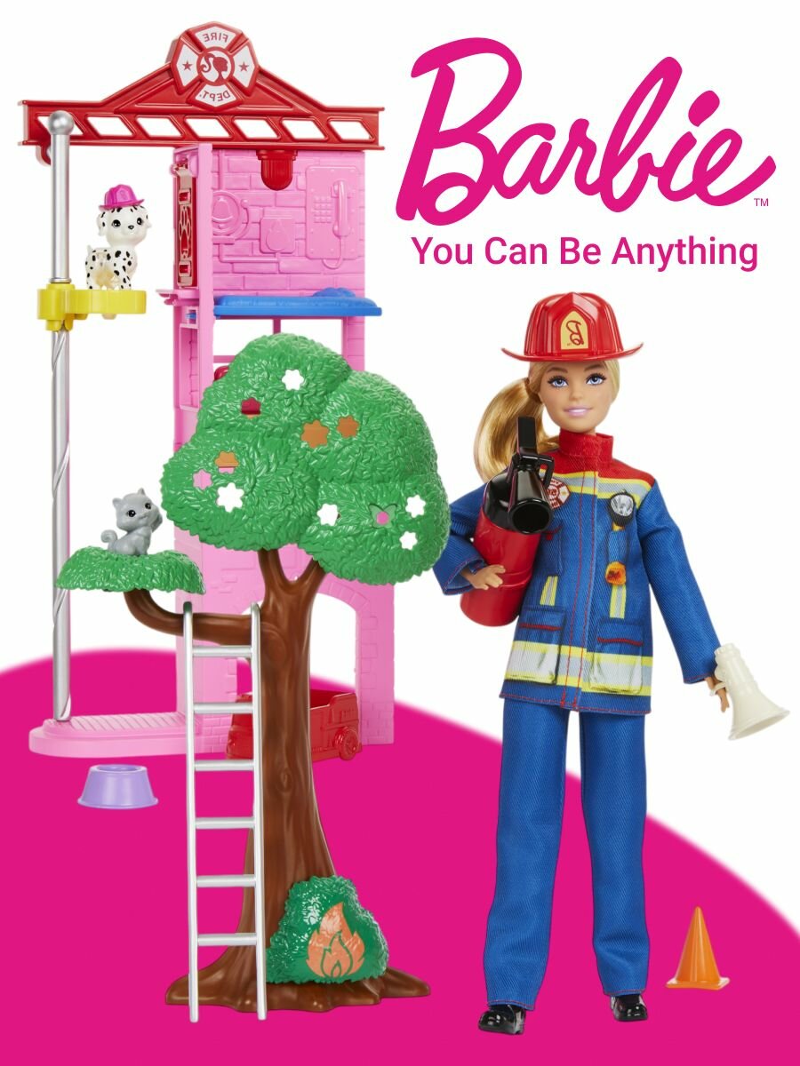 Кукла Барби Профессии HRG55 пожарная с аксессуарами Barbie Mattel