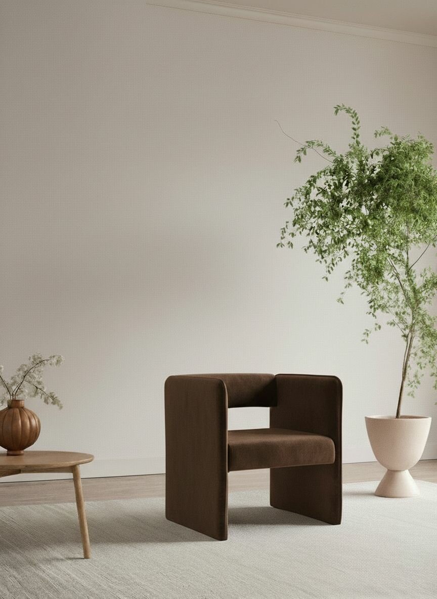 Кресло Меркурий с подлокотниками коричневый велюр в офис, дом, салон красоты, прихожую, гостиную, в зону ожидания.