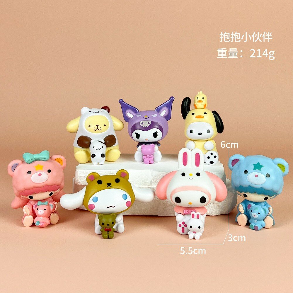 Блокнот для заметок My Melody, фигурка собаки Chloe Pacha, фигурка собаки Cinnamon, фигурка собаки Pudding