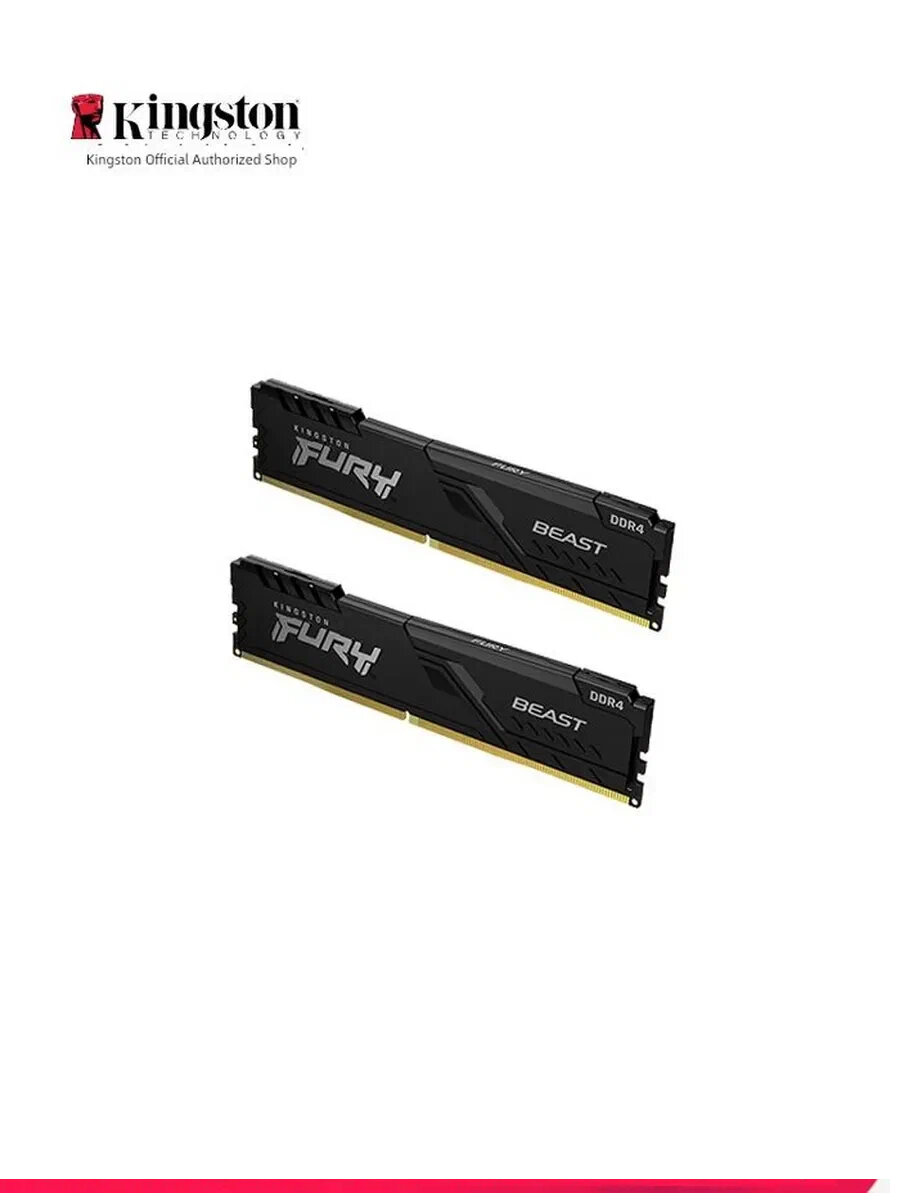 Оперативная память Kingston 16Gb 3200MT/s DDR4 CL16 DIMM 1Gx8 FURY Beast Black