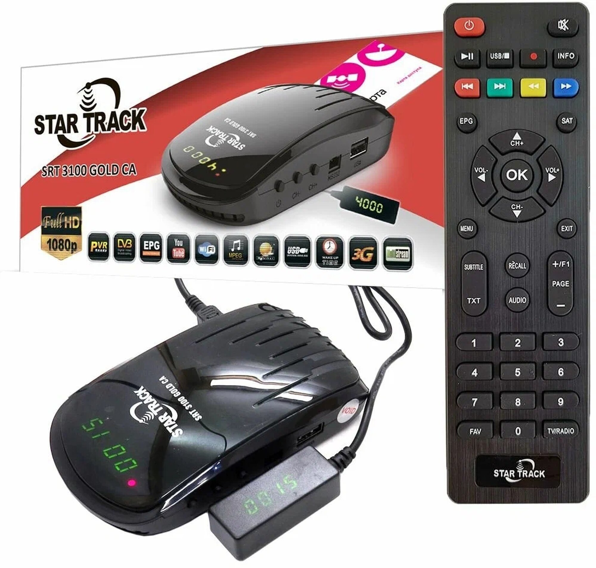 Спутниковый ресивер Star Track SRT 3100 Gold CA, T2MI, IPTV (С картой доступа)