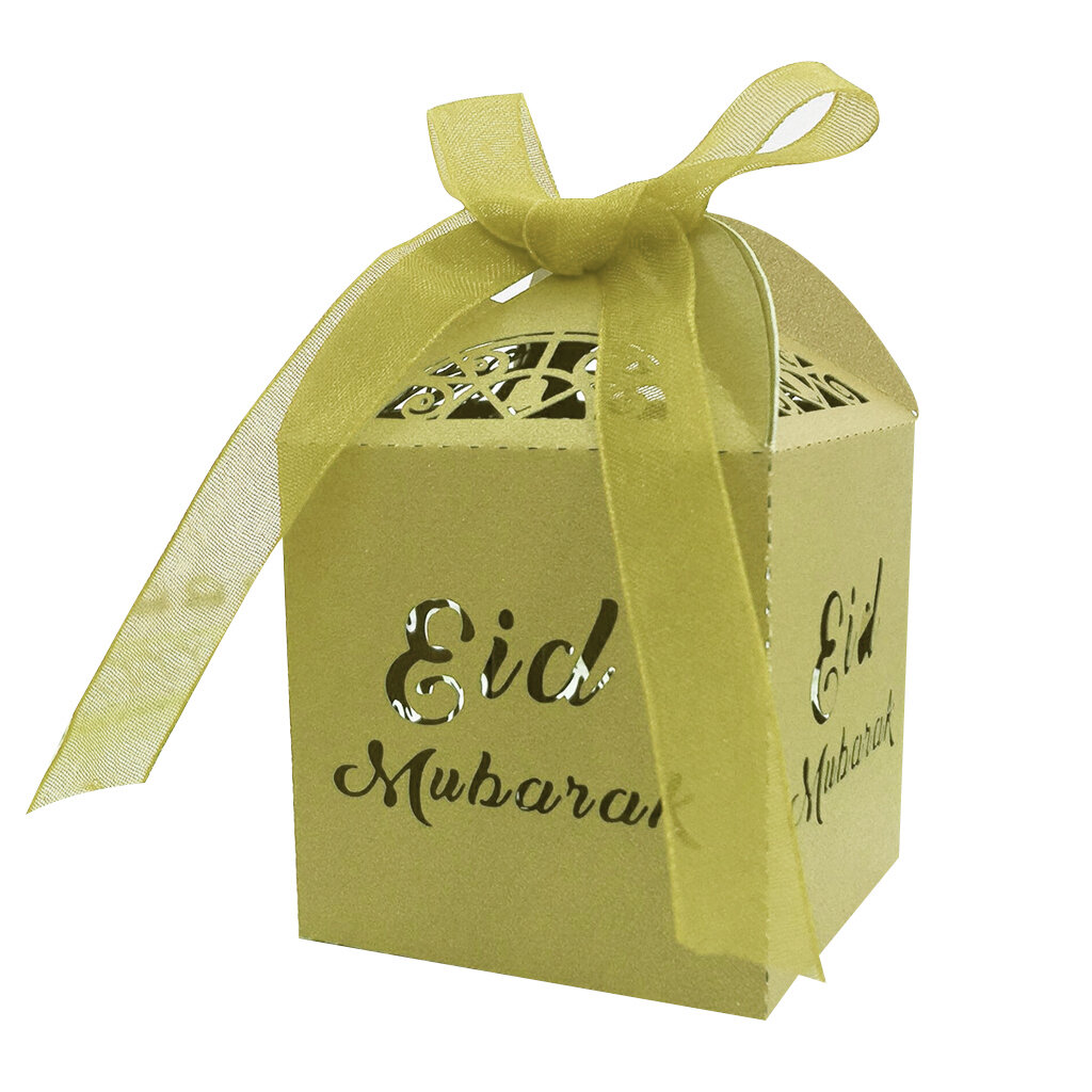 Мусульманский Рамадан Полые Коробки для Конфет Золото Серебро Ид Шоколадная Коробка Ближний Восток