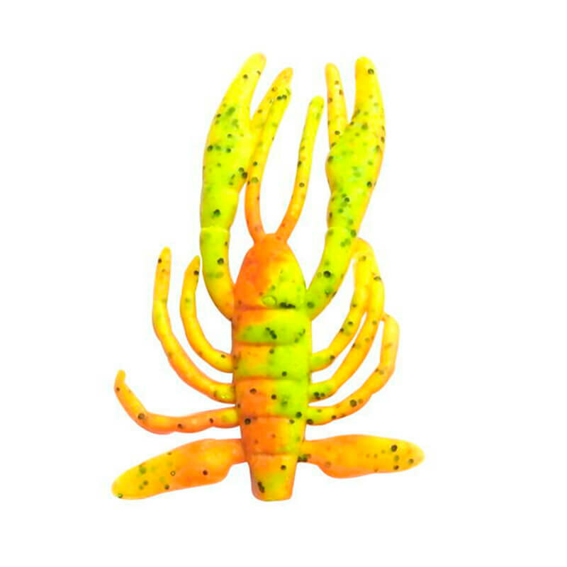 Силиконовая приманка Berkley Gulp! SW Crabby 2' 10CT #Chartreuse Green Black Florent Orange