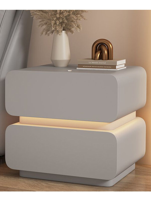 Прикроватная тумбочка в итальянском кремовом стиле, современная минималистичная прикроватная тумбочка