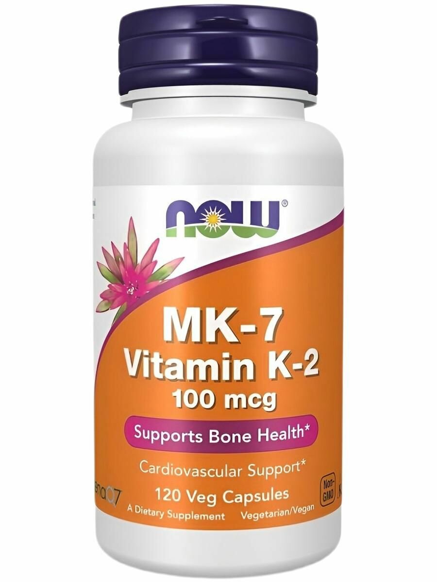 NOW MK-7 Vitamin K-2 100 mcg 120 caps / Нау МК7 Витамин К2 100 мкг 120 капс