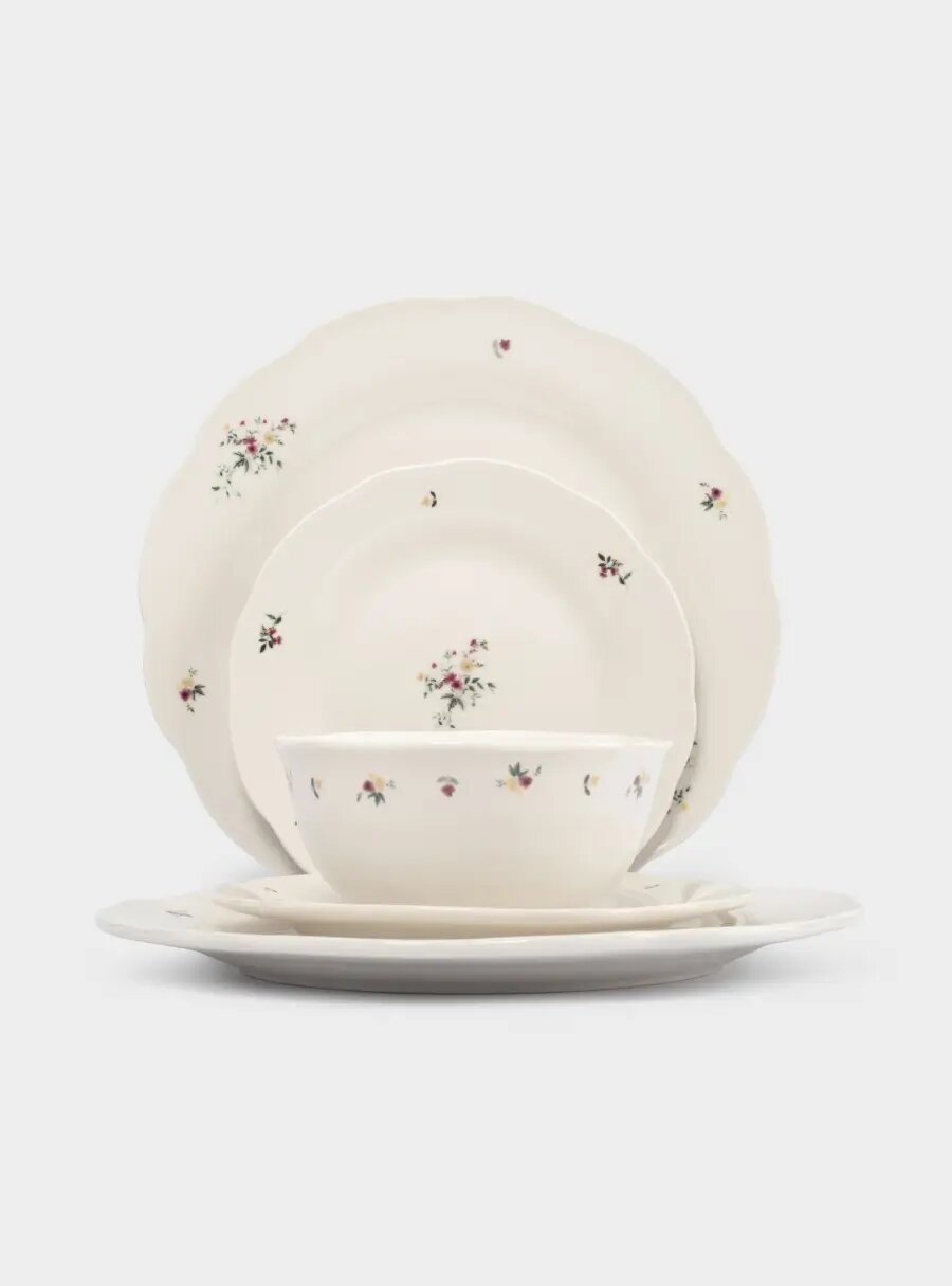Сервиз обеденный, 6 перс, 18 пр, фарфор N, белый, Цветы, Meadow