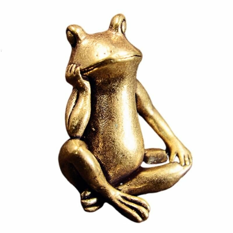 Художественная бронзовая статуэтка древесной лягушки для украшения стола, - Медная лягушка