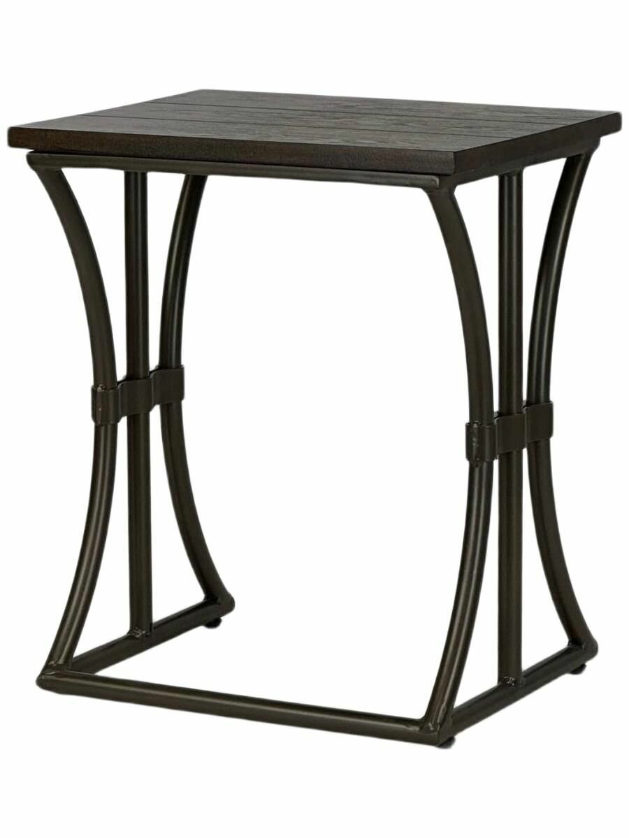 Стол журнальный TRILOGY. Средний CT-20002-A. Столешница тон Орех Темный. Ножки металл античная медь, Dark Walnut