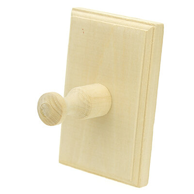 Вешалка-планка КНР деревянная 7х11х7 см, 1 крючок, липа