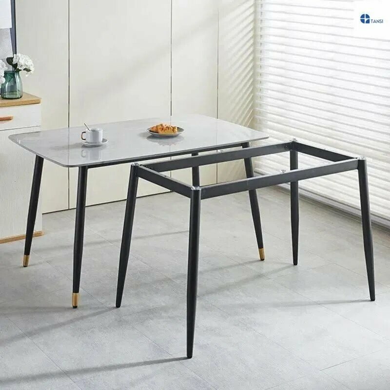 Металлическая рама стола регулируемые черные ножки стола в современном стиле, 105*72*55, подходят для мрамора, стекла, дерева