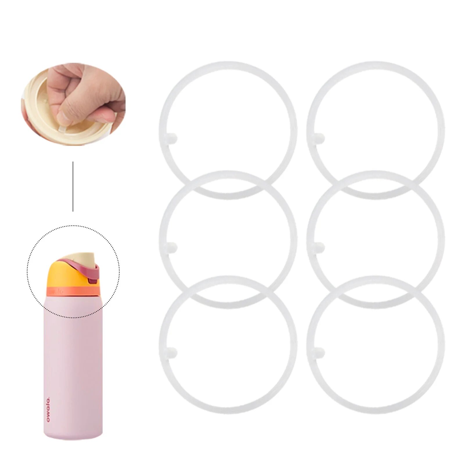 Силиконовые уплотнители Owala FreeSip, Clear, 6 шт.