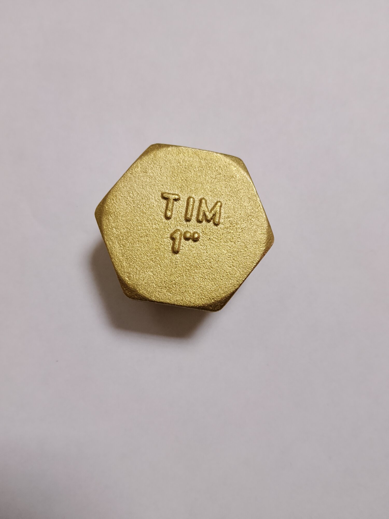 Заглушка резьбовая "1" TIM, латунь, наружная резьба.