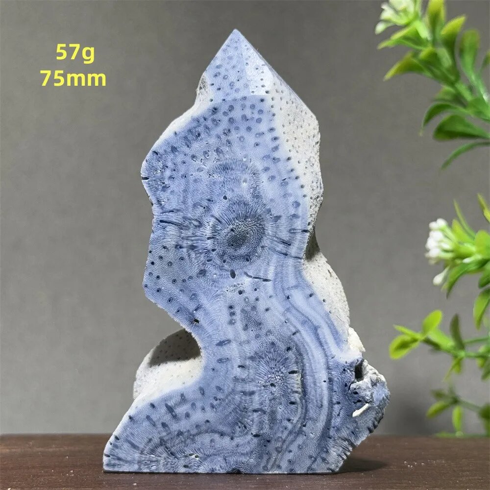 Синий коралл, драгоценный камень 28 57g 75mm