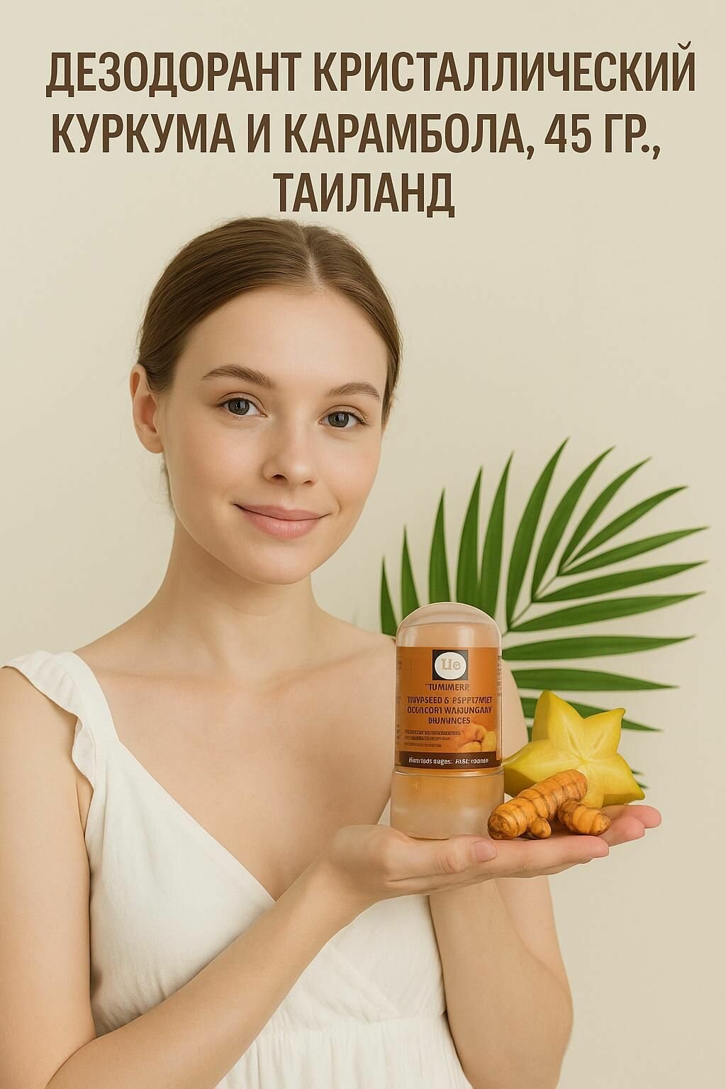 Дезодорант кристаллический Куркума и Карамбола U&I, 45 г