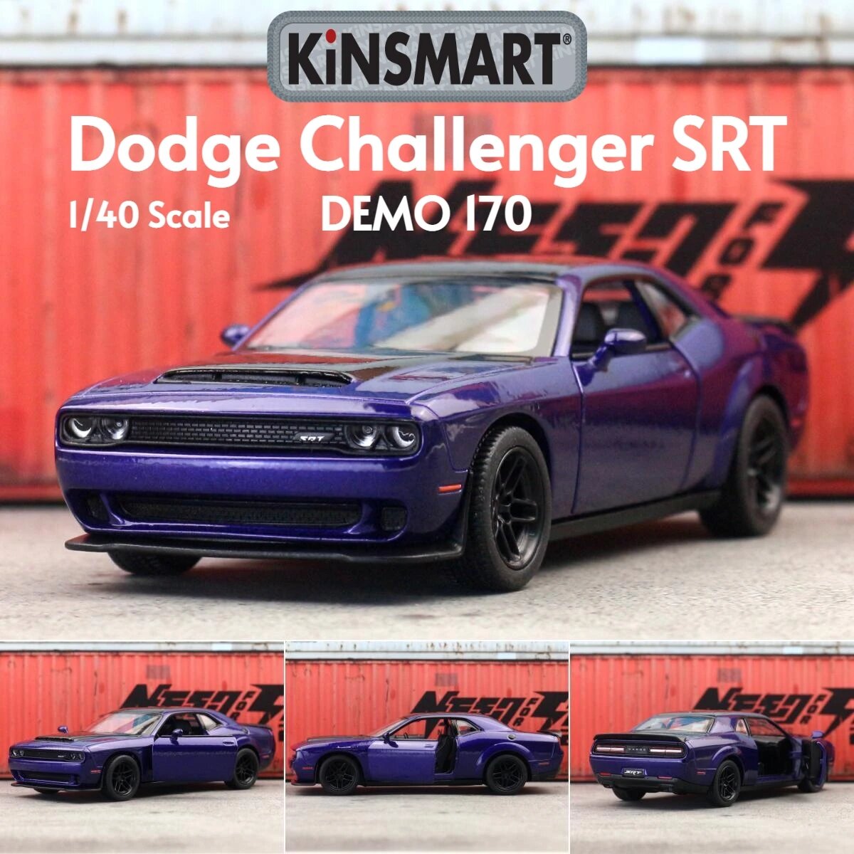 KiNSMART модель Dodge Challenger SRT Demo Hypercar Фиолетовый, фиолетовый