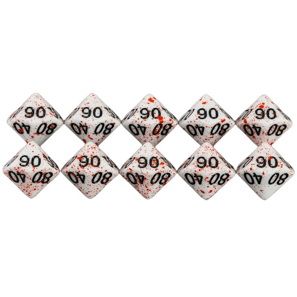 10 шт. Многогранные кости T&G dice для DND D10(00-90)