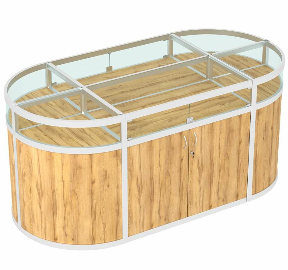 Прилавок-остров №8 (2 кв. м), Дуб Золотистый. Производство товара - компания ТОБ.