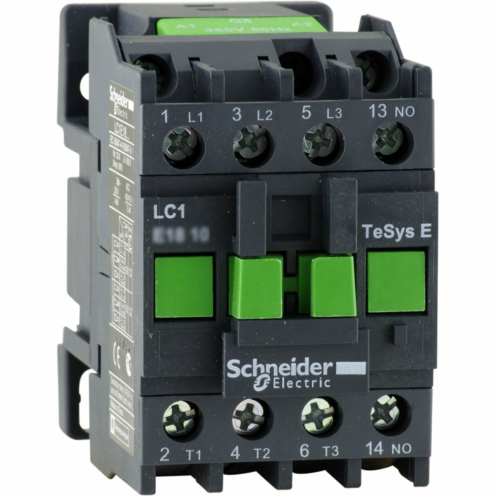 Schneider Electric EasyPact TVS TeSys E Контактор 3P 1НО 18А 400В AC3 220В 50Гц, LC1E1810M5