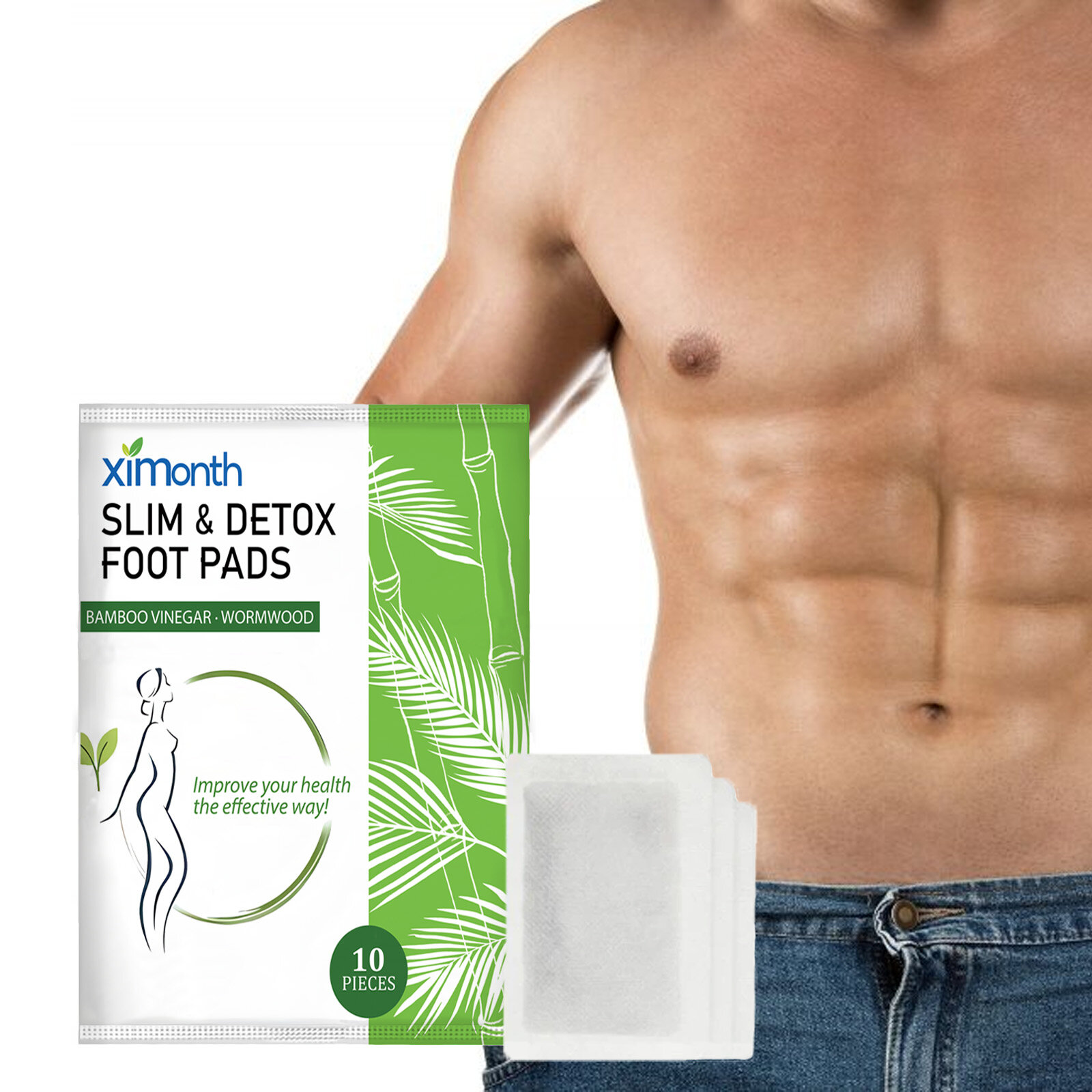 XIMONTH пластырь для похудения, очищающий уход за ногами, очищающий тело пластырь для ног с полынью, уход за ногами во сне, пластырь с бамбуковым углем