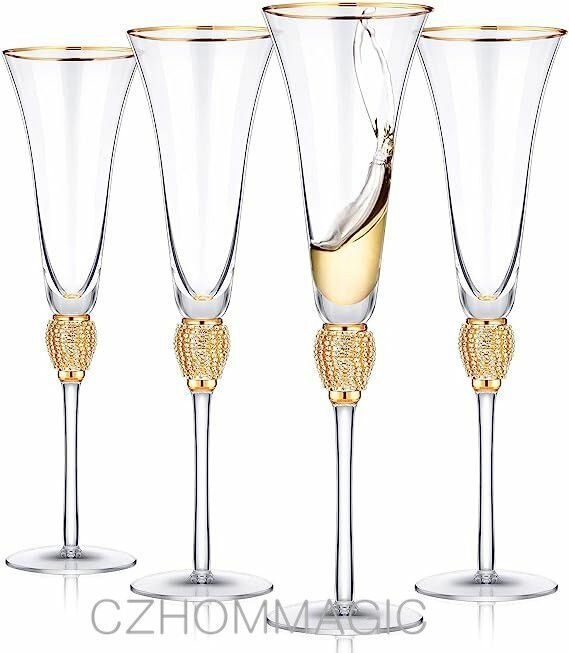 Бокал для шампанского с серебряным бриллиантом - стеклянная посуда на длинной ножке для спиртных напитков и вина на свадьбу, вечеринку, юбилей