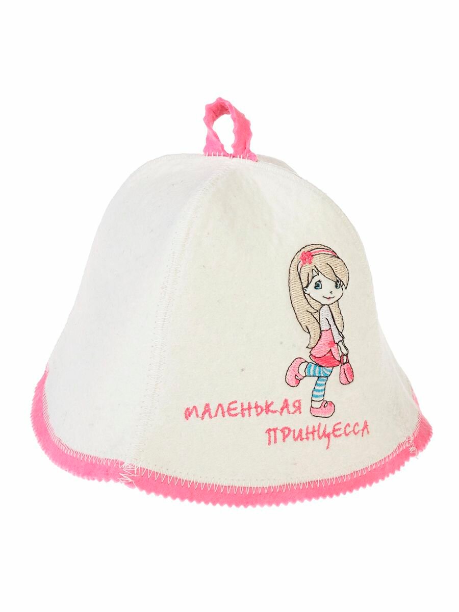 Детская банная шапка "Маленькая принцесса" (100% шерсть)
