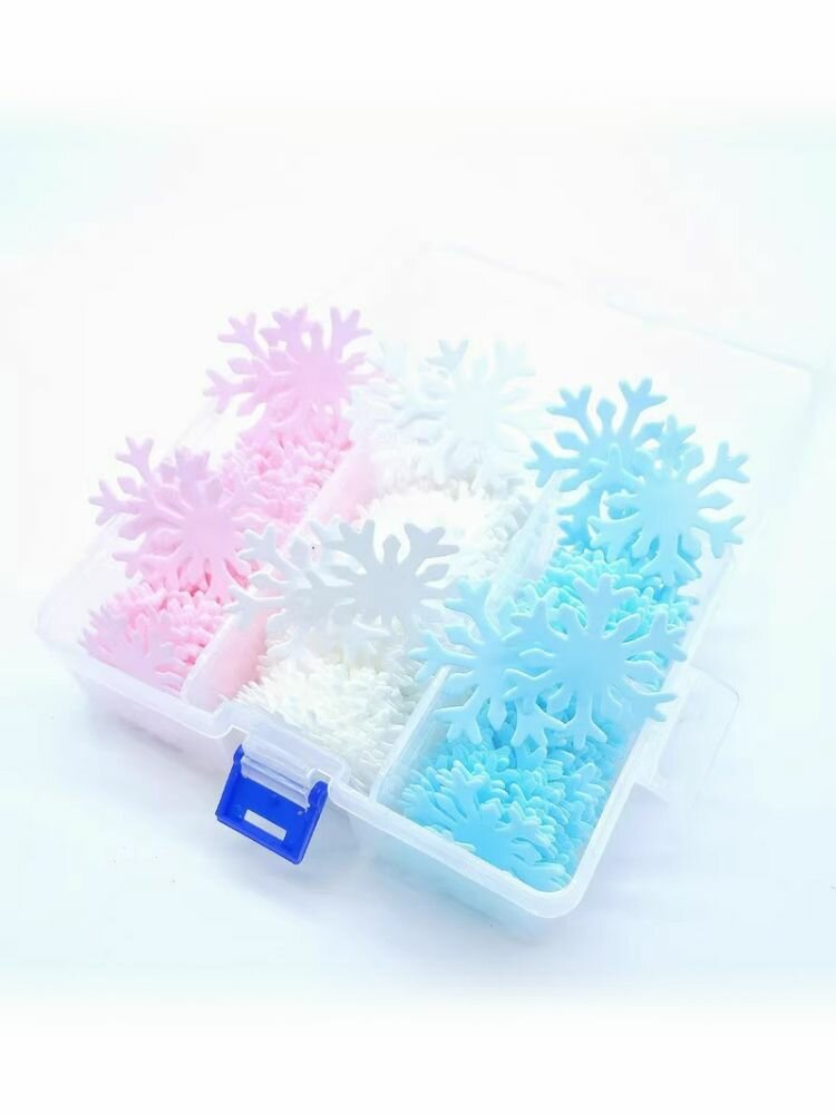 Снежинки из клейкой рисовой бумаги, украшение праздничного торта, Рождество, десерт