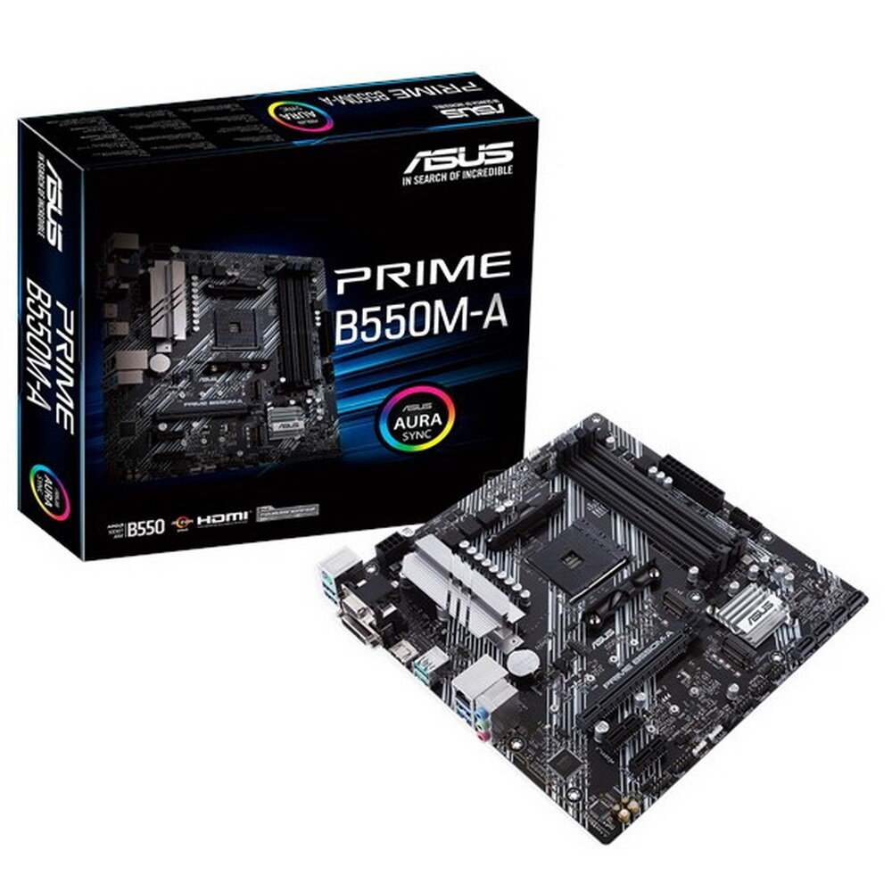 Материнская плата ASUS PRIME B550M-A AM4 mATX 4xDDR4 PCIEx16 2xPCIEx1 2xM.2 HDMI DVI VGA GLAN уц-3 {10}