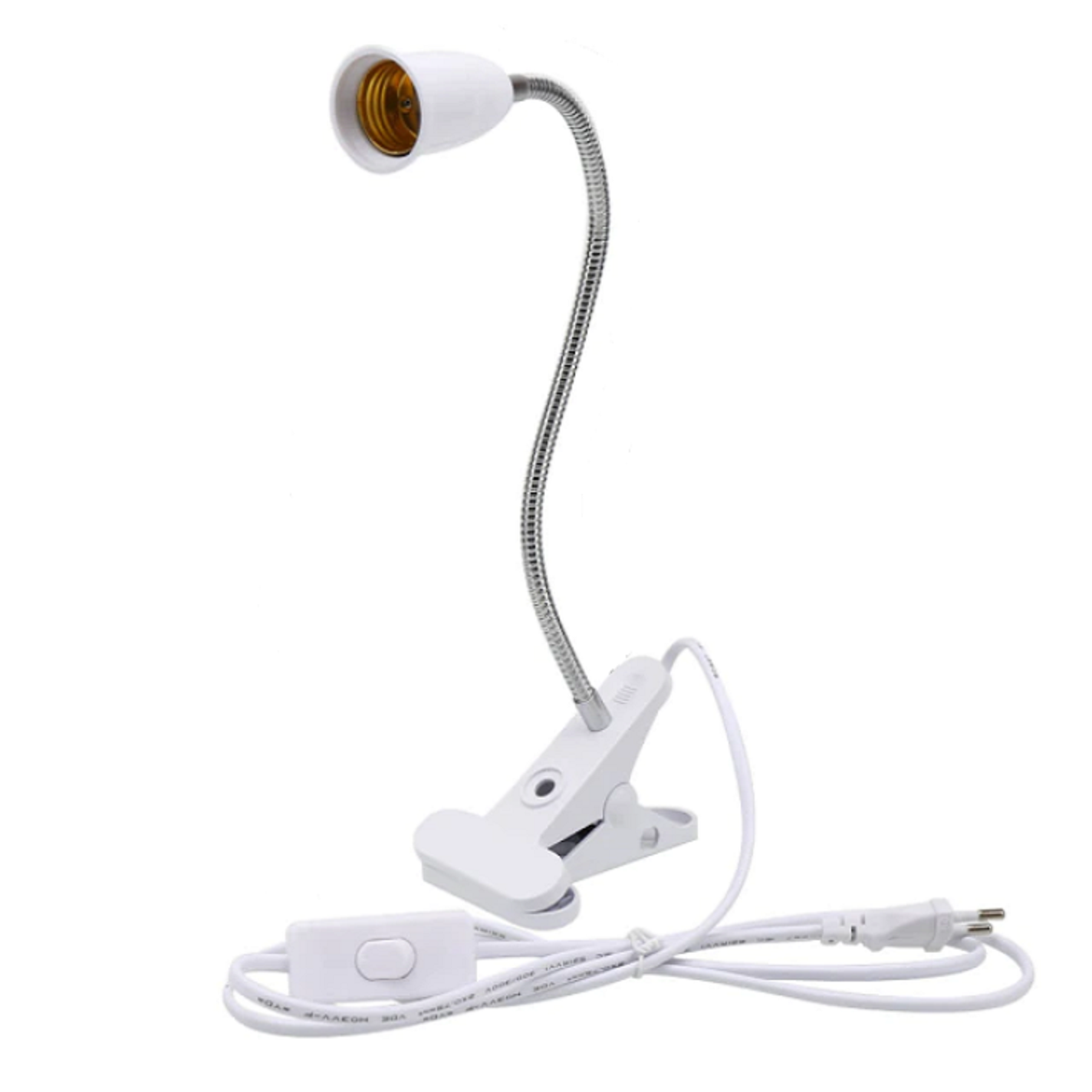 Патрон с цоколем E27 с вилкой, кабелем и выключателем на прищепке