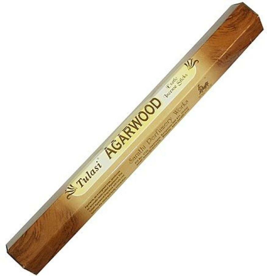 Tulasi AGARWOOD Exotic Incense Sticks, Sarathi (Туласи благовония агаровое дерево, Саратхи), уп. 20 палочек.