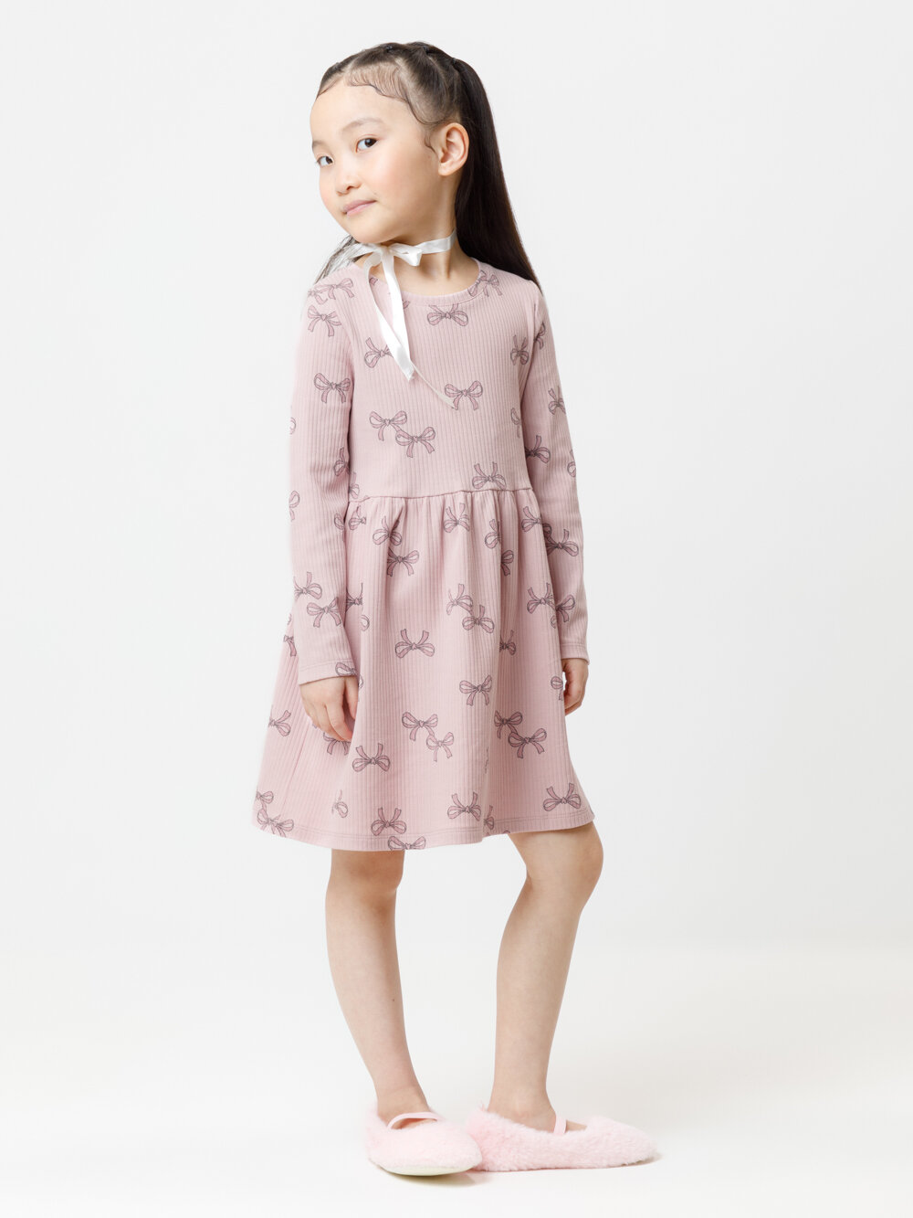 Платье МП 5937/розовый лед,милые бантики