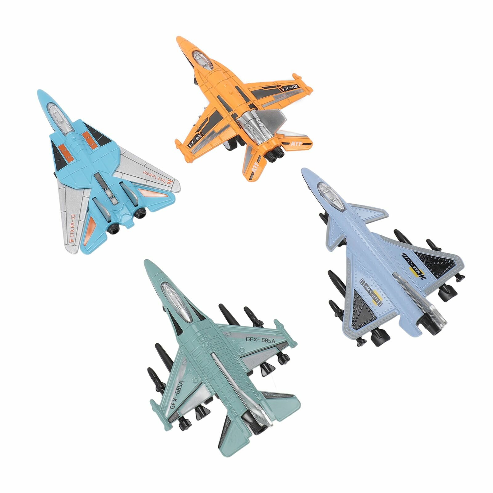 Модель истребителя, реалистичная, изысканная реактивная модель из сплава, интерактивная забавная игрушка-самолет с фрикционным двигателем, металлическая статуя самолета для малышей, детей