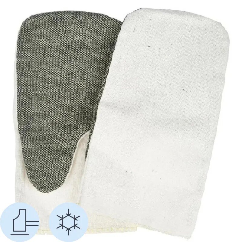 Рукавицы хб утепленные с наладонником брезентовым 5пар/уп 1193945 хб+брезент