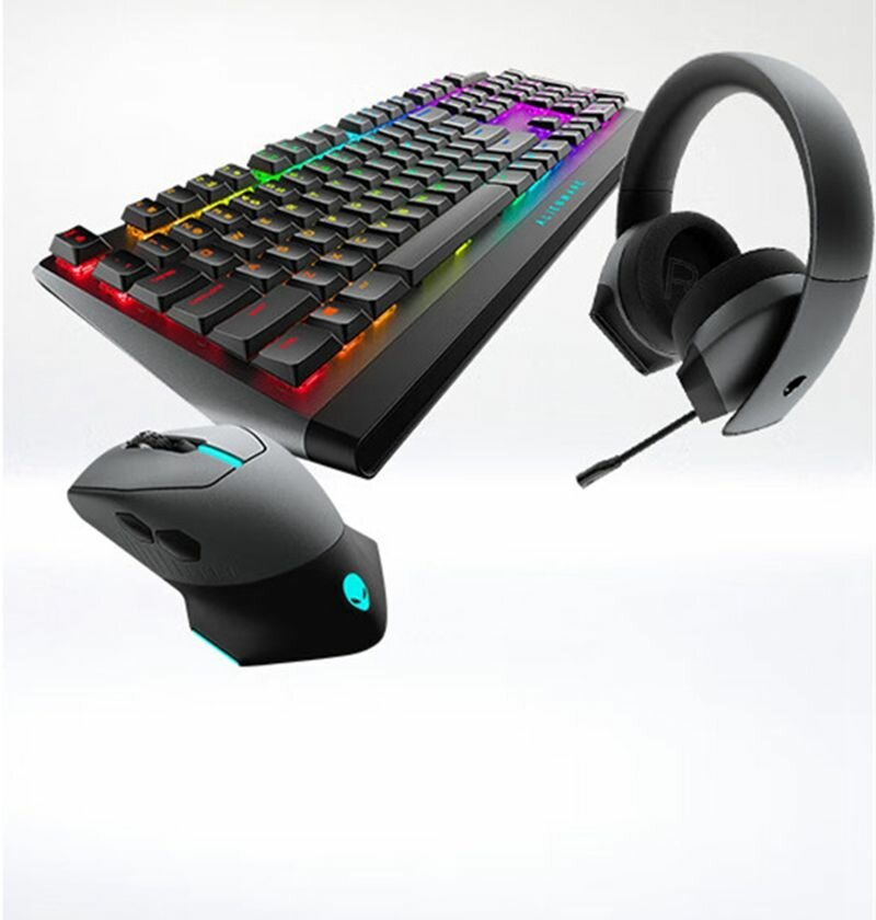 Мышь, набор клавиатуры и мыши для наушников aw610m+aw510k+aw510h, черный