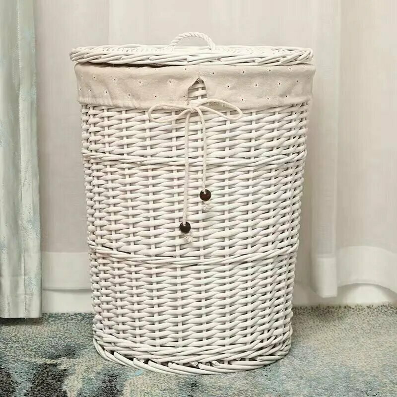 Корзина для белья, с крышкой ротанг, бел, 42х52 см, 70л, 1шт.