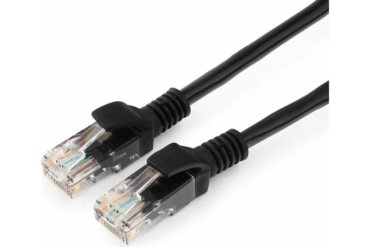 Cablexpert многожильный патч-корд UTP кат.5e, 5 м, литой, чёрный PP12-5M/BK для сетей