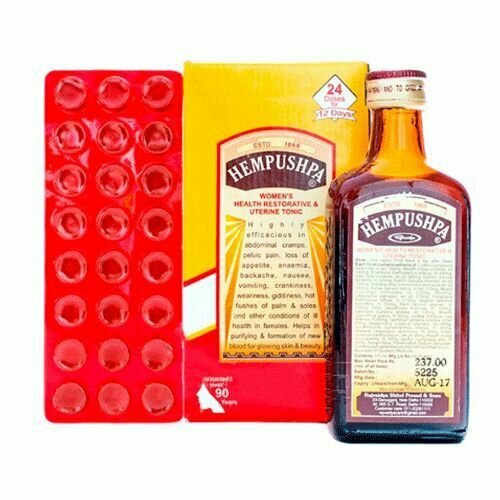 Хемпушпа - набор для женского здоровья / Hempushpa Syrup Rajvaidya 170 мл + 24 табл